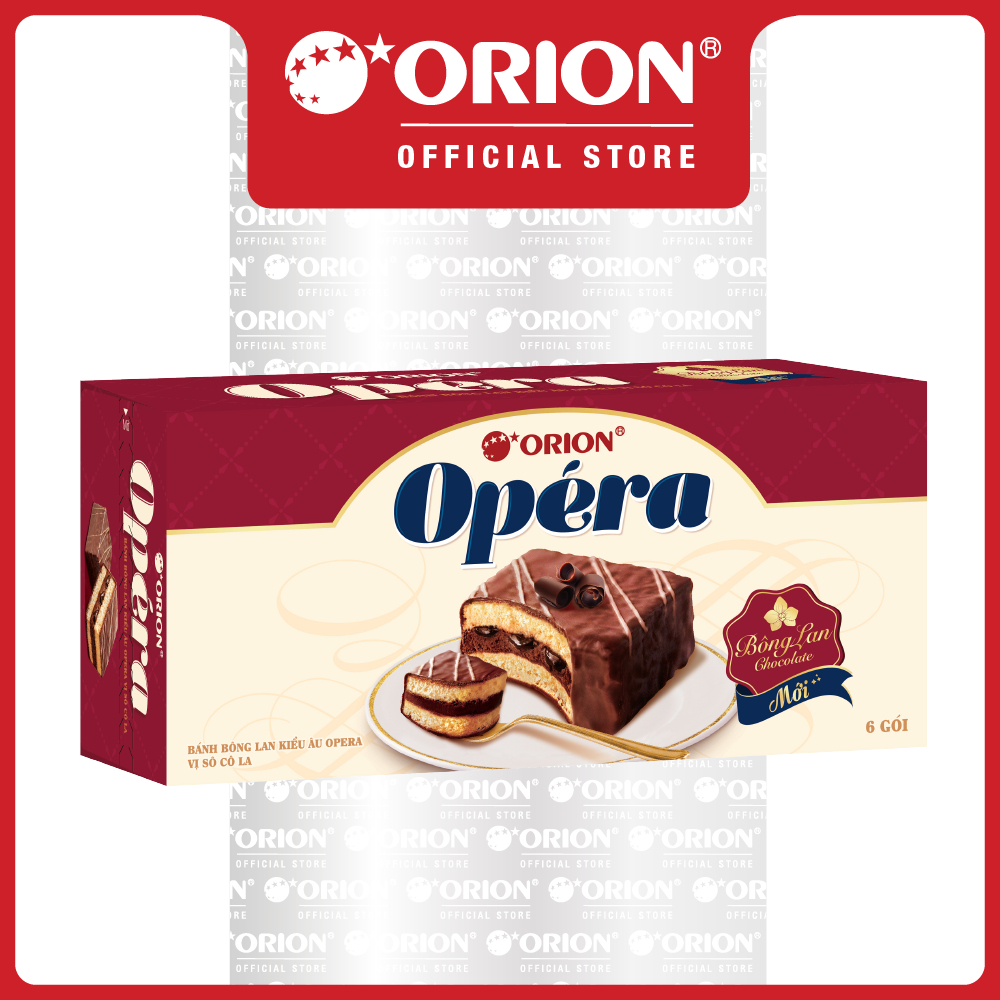 Hộp 6 gói Bánh Bông Lan Cao Cấp ORION OPERA kiểu Âu vị Socola 168G | Shopee Việt Nam