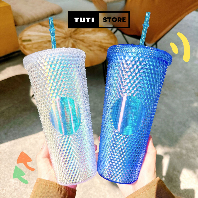 Ly uống nước 710ml vân kim cương trơn, nhựa PP 2 lớp an toàn không độc hại, ly nhựa | Shopee ...