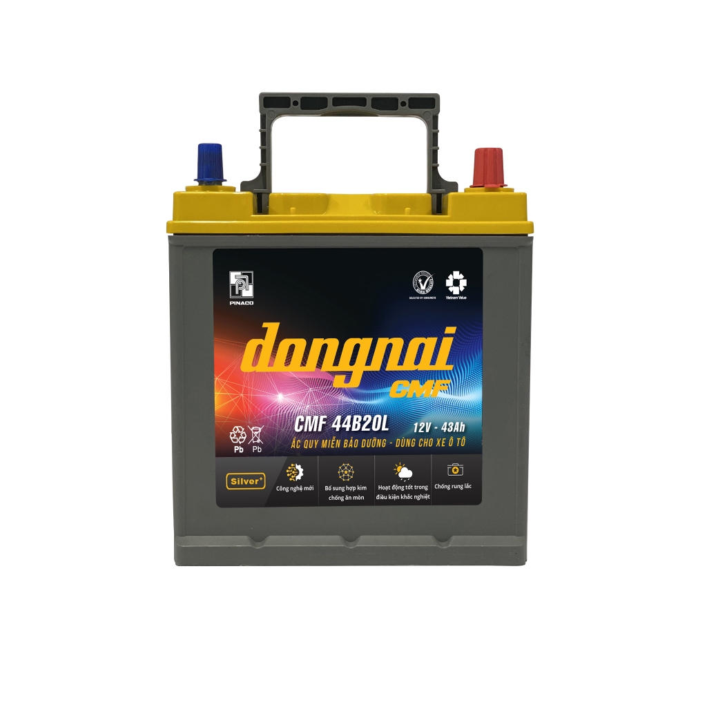 Ắc quy Dongnai CMF 44B20L 12V - 43Ah miễn bảo dưỡng- dùng cho oto ...