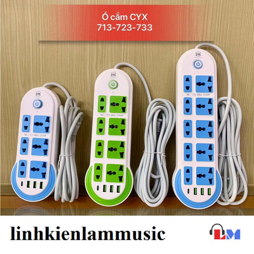Ổ Cắm điện Tự Ngắt CYX 713 (3 ổ Cắm 3 USB) và Ổ Cắm điện TP S13U (2 ổ ...