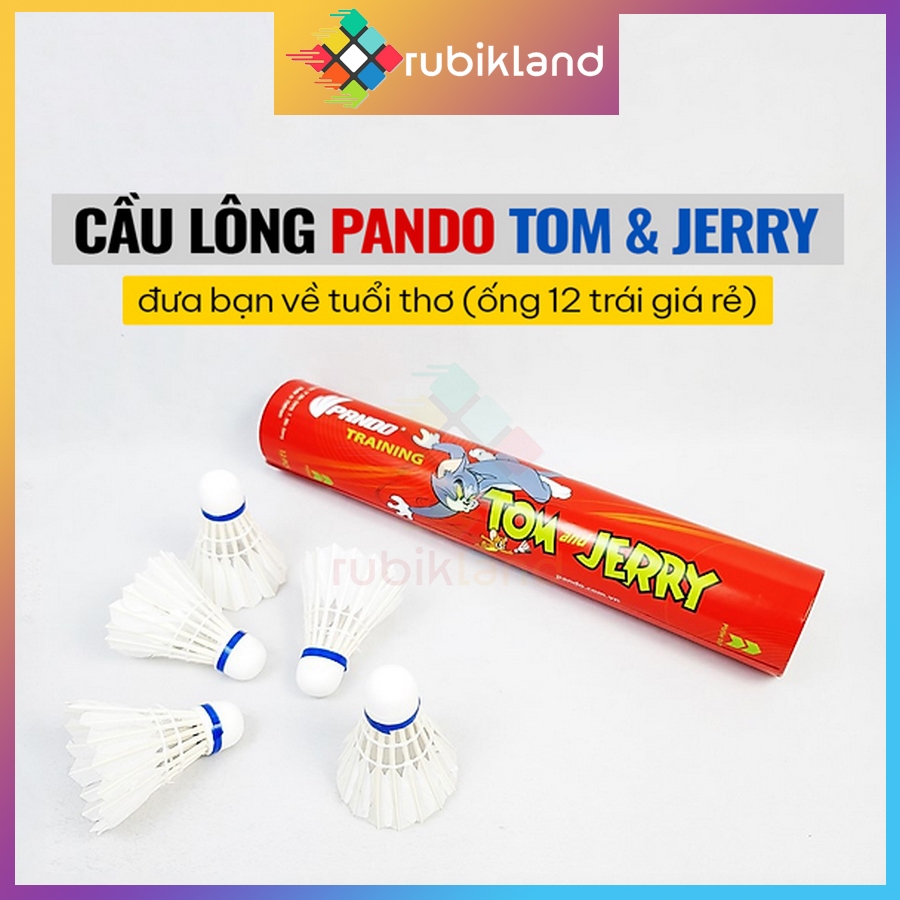 [Pando] Ống Cầu Lông Pando Tom Jerry Tom Xanh Tom Đỏ 12 Trái Quả Cầu Lông Tập Luyện Thi Đấu ...