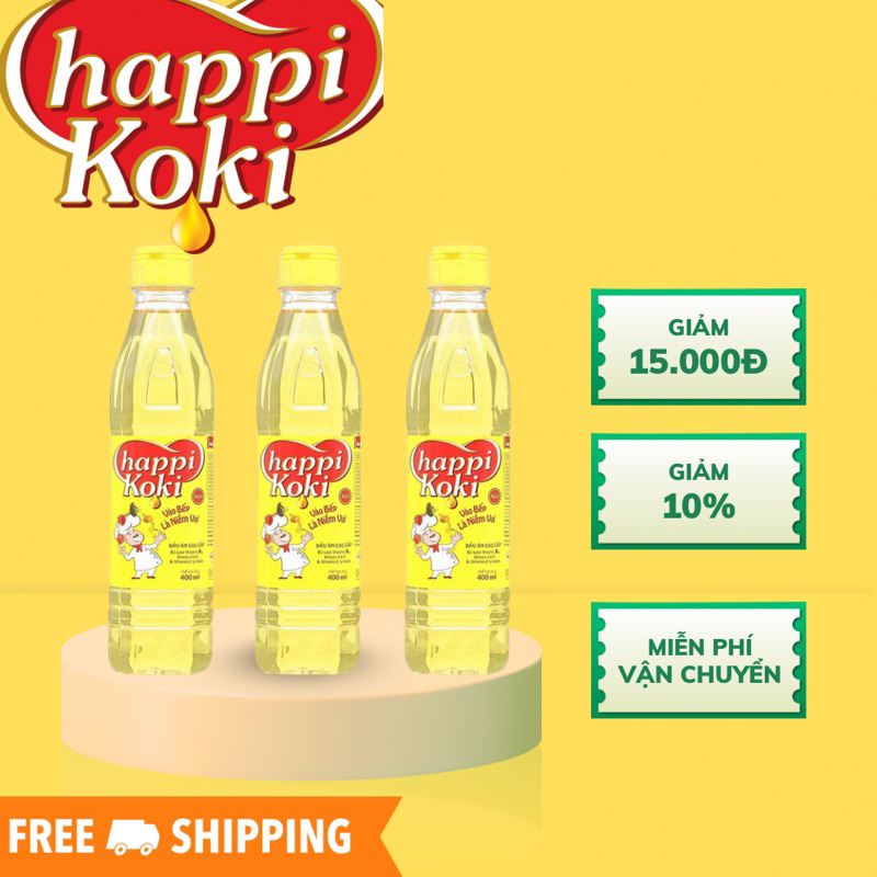 Dầu ăn cao cấp Happi Koki chai 400ml | Shopee Việt Nam