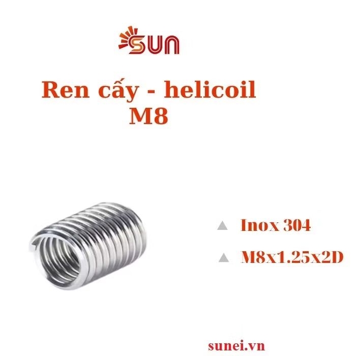 REN CẤY HELICOIL M8 [50c,100c], ren giả M8 chất liệu inox 304, bước ren 1.25 | Shopee Việt Nam
