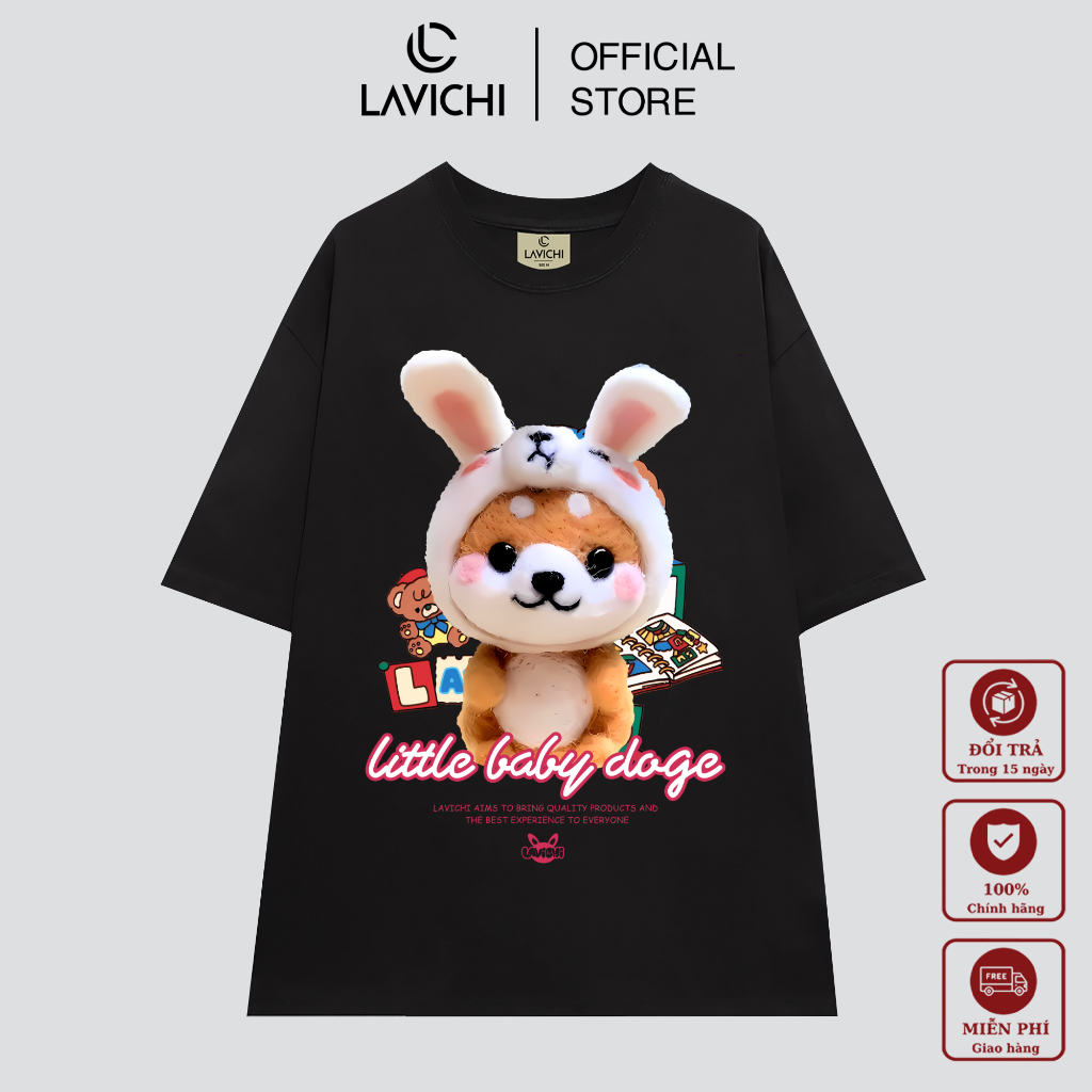 Áo Thun Local Brand Unisex LAVICHI CUTE BABY DOGE Premium 100% Cotton ...