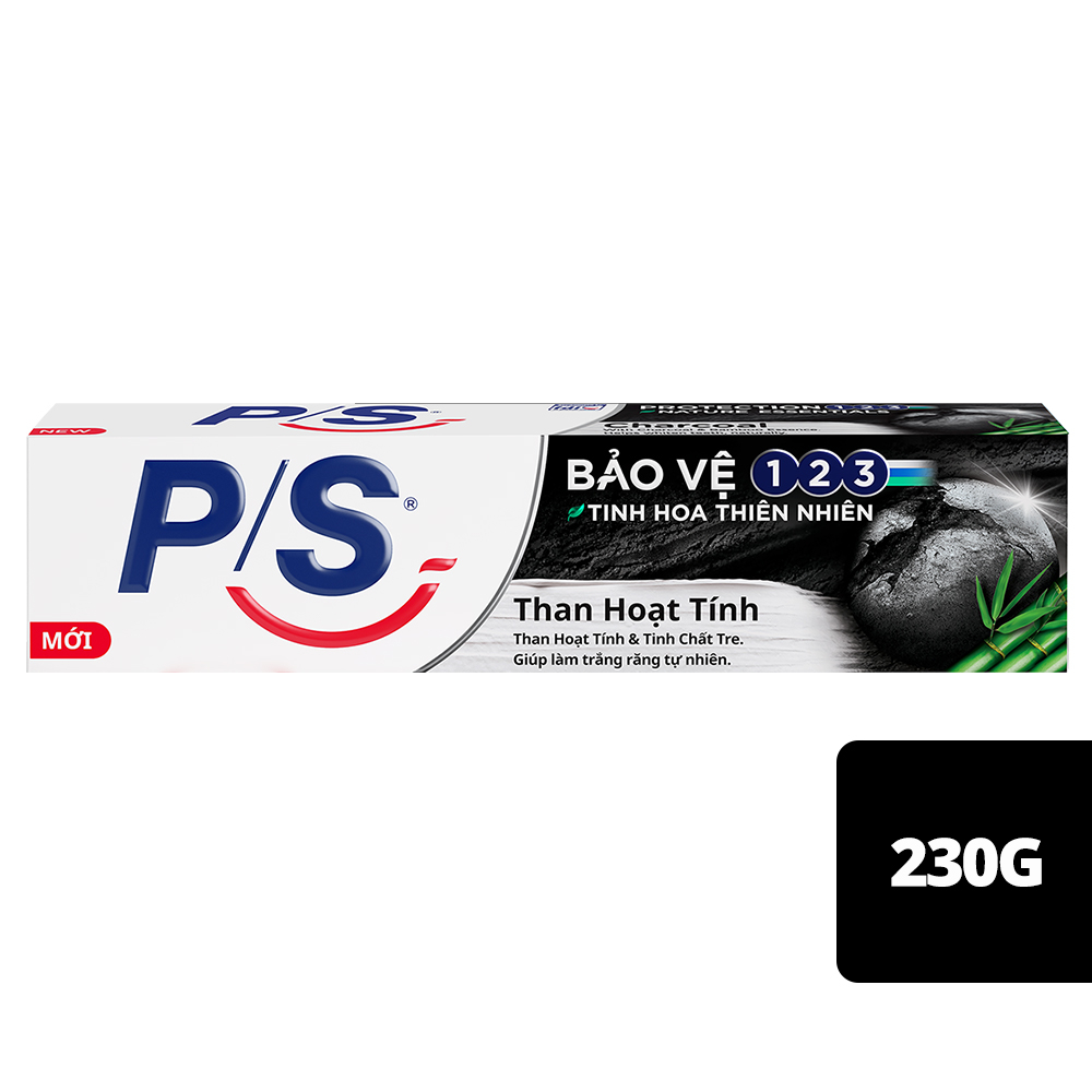 [HSD: T9.2027] Kem Đánh Răng P/S Trắng Răng Than Hoạt Tính 230g | Shopee Việt Nam