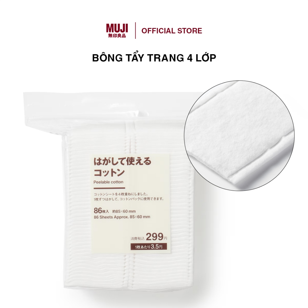Bông Tẩy Trang 4 Lớp MUJI | Shopee Việt Nam