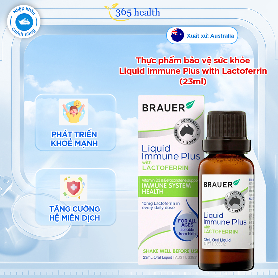 Thực phẩm bảo vệ sức khỏe Liquid Immune Plus with Lactoferrin (23ml ...