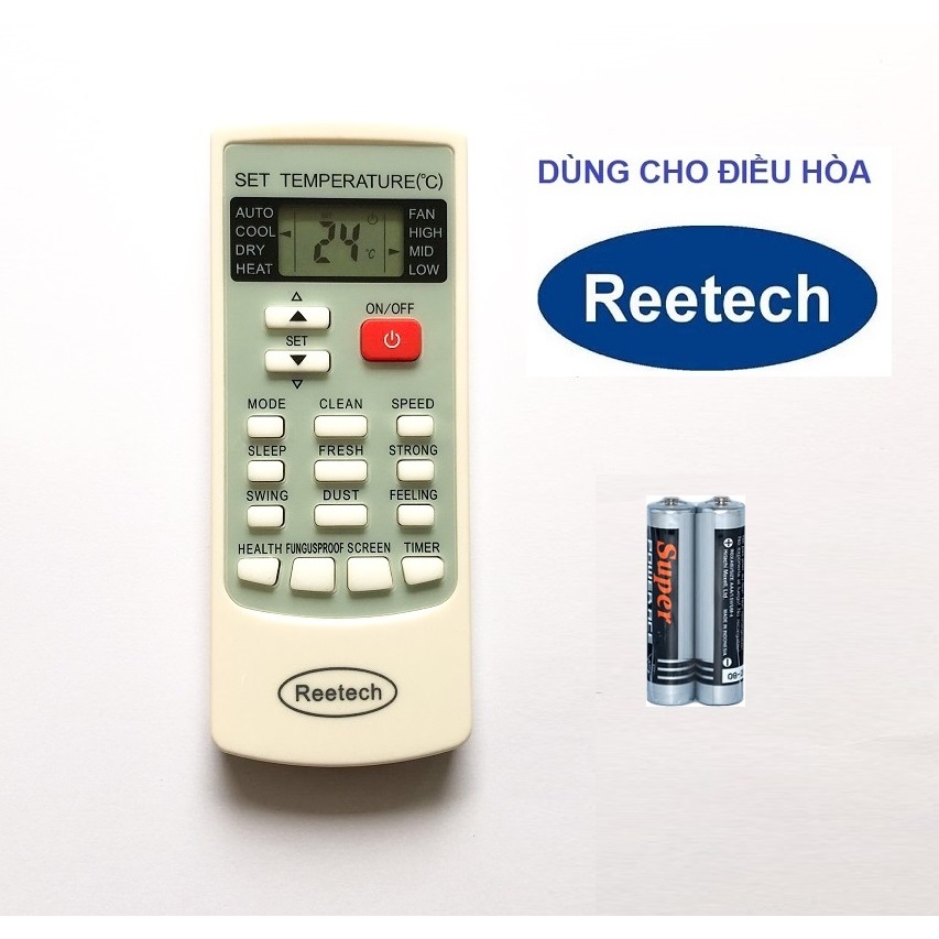 Remote Điều Khiển Máy Lạnh Reetech Điều Hòa YKR-H/002E Kèm Pin AAA ...