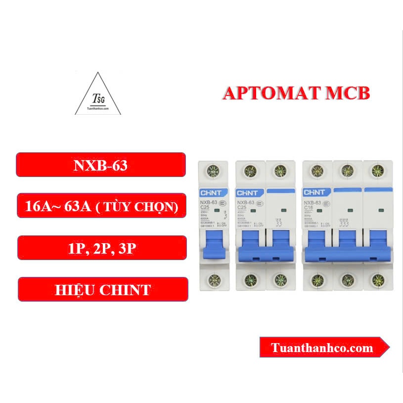 [ Chính Hãng ] Aptomat MCB CHINT NXB63 1P 2P 3P C16A~C63A - Aptomat Tép CHINT Các Loại | Shopee ...