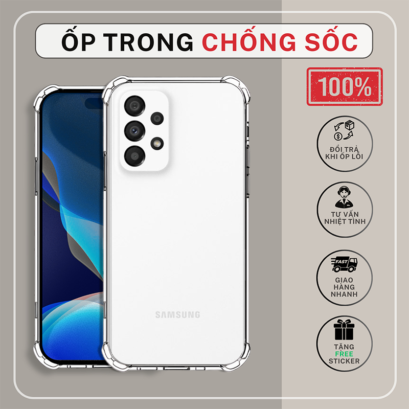 Ốp lưng Samsung A53, A33, A73 5G chống sốc silicon DẺO TRONG julyca | Vỏ điện thoại SS galaxy ...