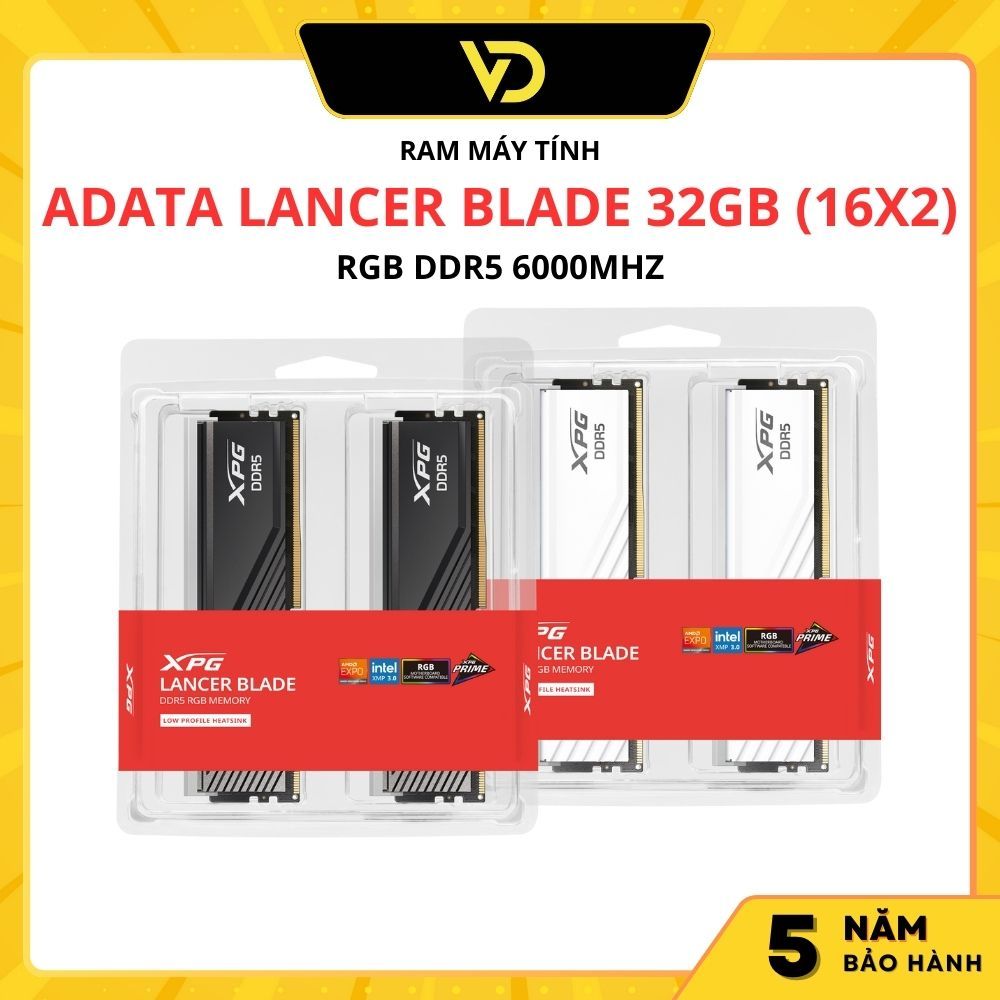 [DDR5] RAM ADATA LANCER BLADE RGB 16GB /32GB (16x2) 6000MHZ DDR5 Black ...