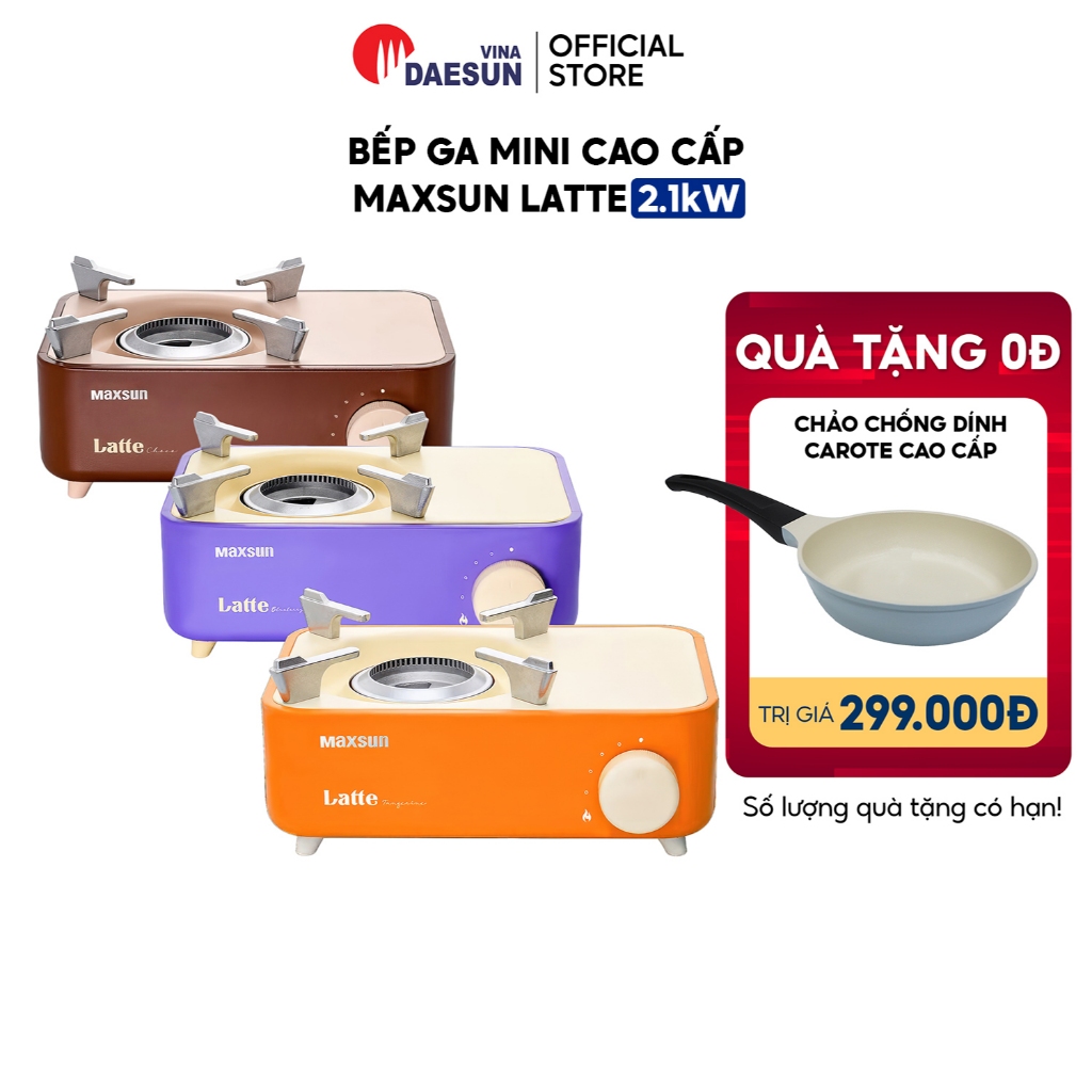 Bếp Ga Mini Cao Cấp Maxsun Latte - Công Suất 2100W | Bảo Hiểm Chống Nổ ...