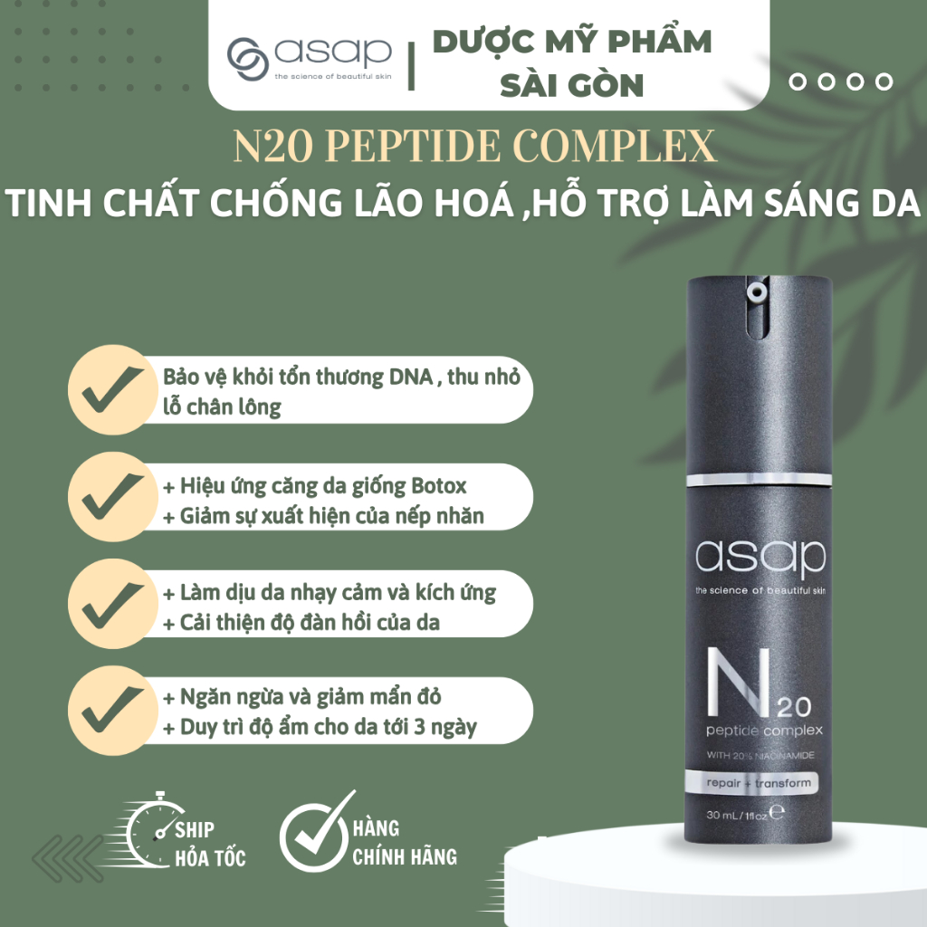 Asap N20 Peptide Complex – Tinh Chất Chống Lão Hoá Và Hỗ Trợ Làm Sáng ...