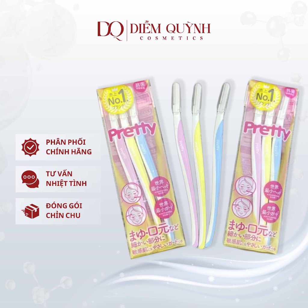 Set 3 Dao Cạo Lông Mày & Mặt Kai Pretty Kháng Khuẩn Nhật Bản | Shopee ...