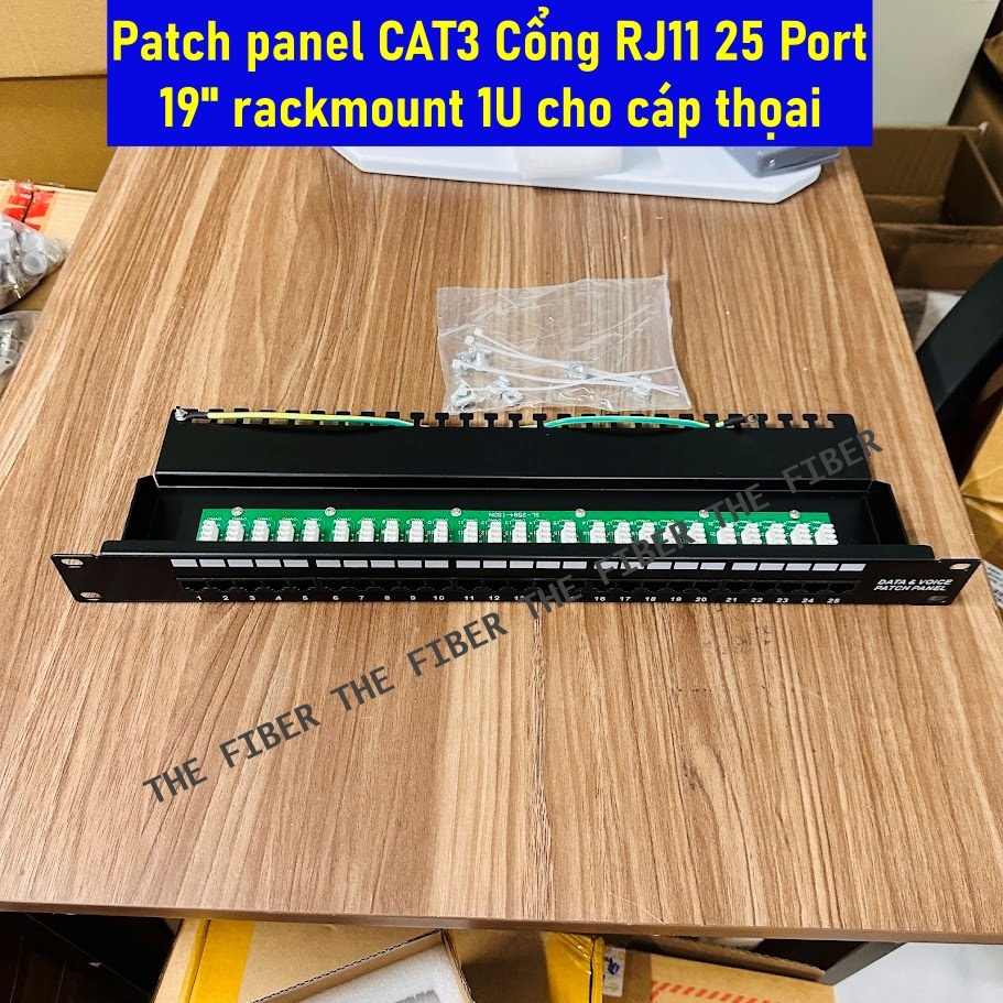 Patch panel CAT3 Cổng RJ11 25 Port, 19" rackmount 1U cho cáp thọai ...
