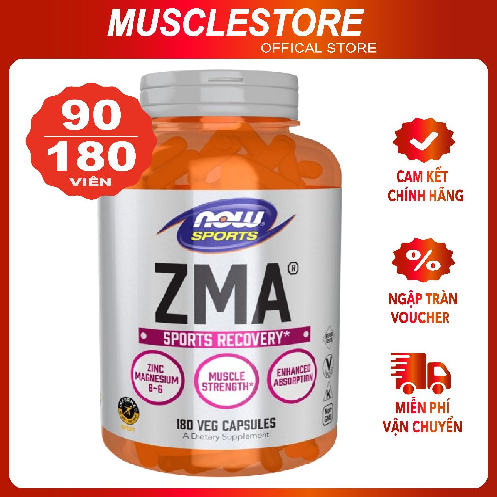 Viên Uống Vitamin ZMA Sports Recovery (ZinC, VitaminB, Magnesium) Now ...