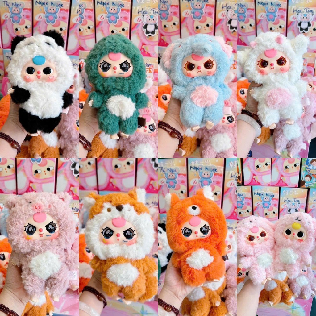 Baby Three V3 , 12 con giáp , đầu to - Full set 6 nhân vật siêu to ...