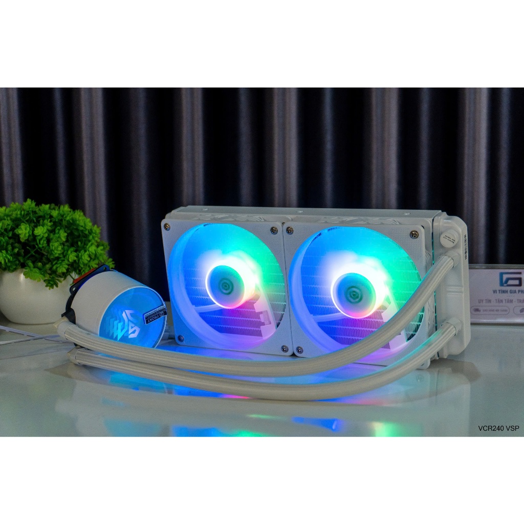 Tản nhiệt nước VSP Infinity Liquid Cooler VCR-240/ TK1 Leopard TRẮNG ĐEN đa socket led vô cực ...