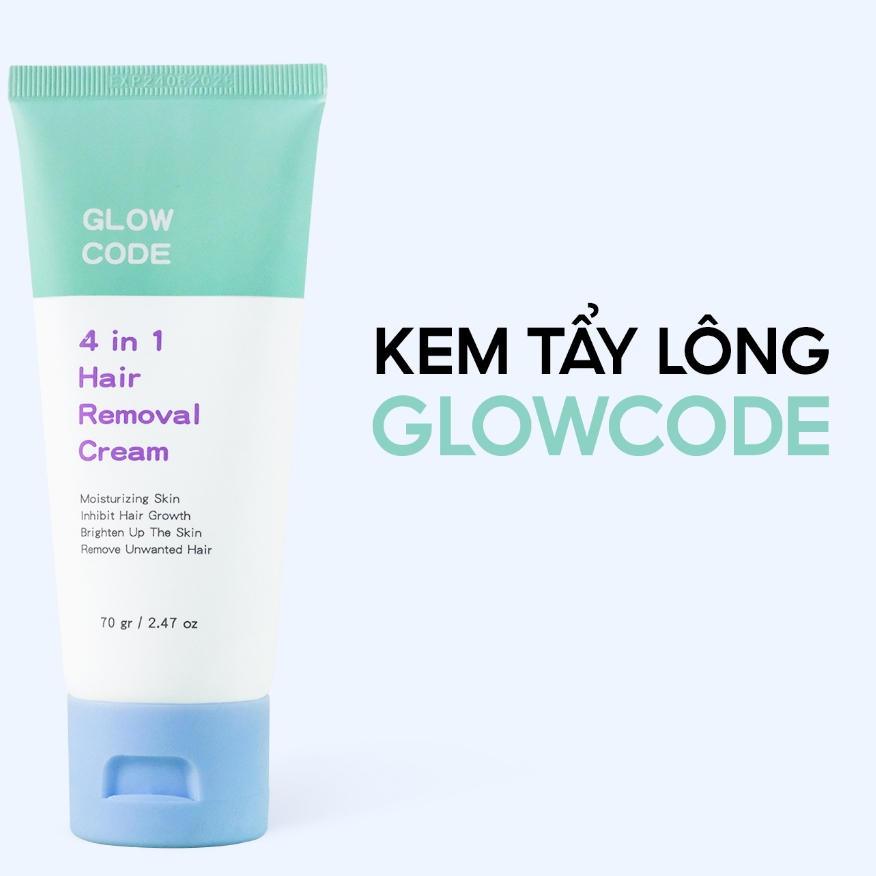 Kem tẩy lông GlowCode 4IN1 với Niacinamide và Vitamin E hỗ trợ lông mọc ...
