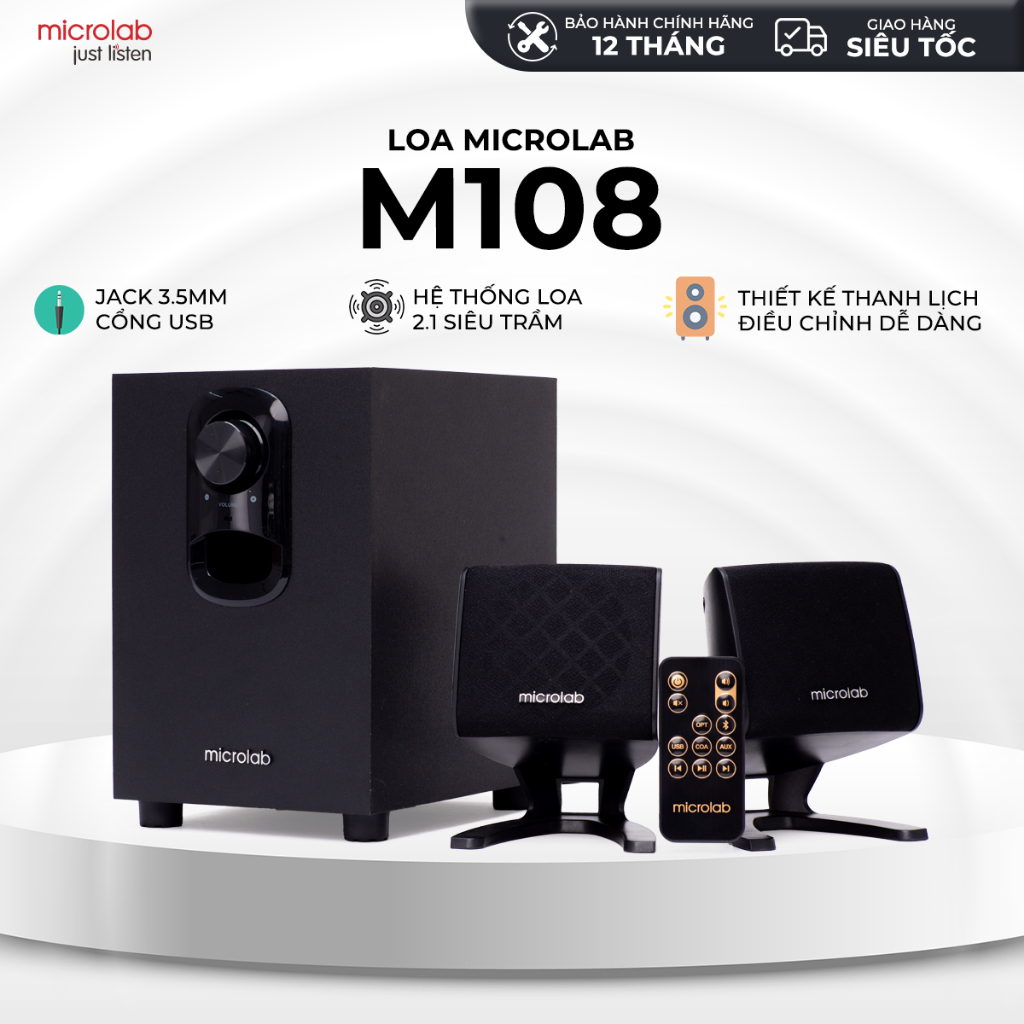 Loa Vi Tính 2.1 MICROLAB M108, Công Suất 11W - Hàng Chính Hãng | Shopee Việt Nam