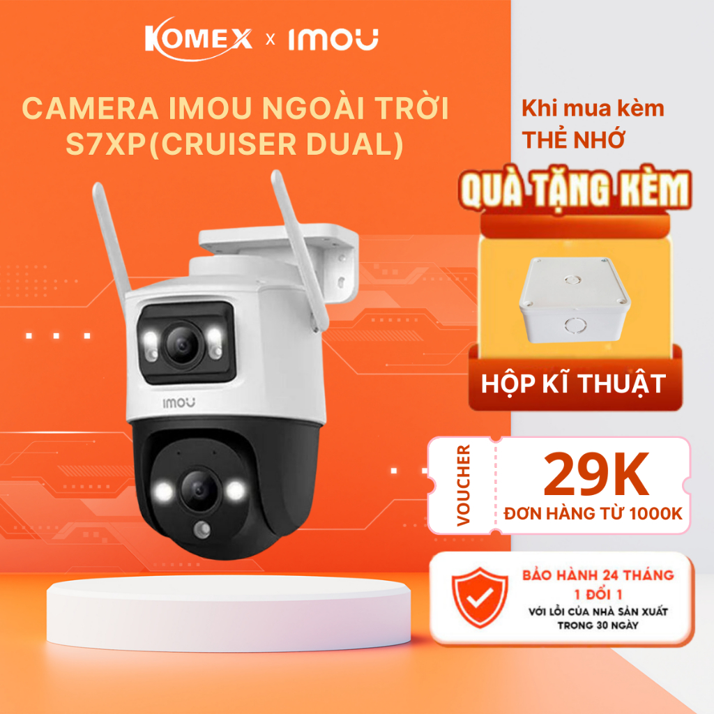 Camera IMOU ngoài trời S7XP-6M0WED hai mắt (Cruiser Dual 6MP)/ S7XP ...