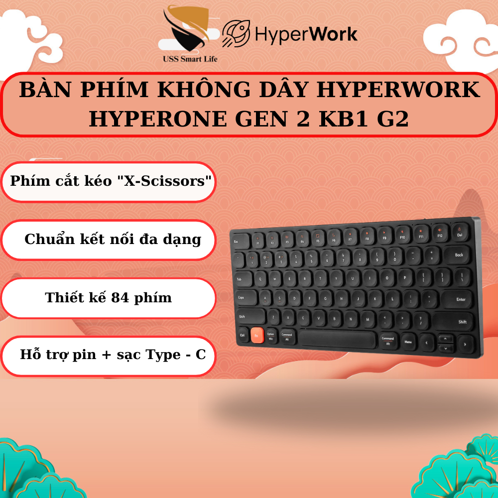 Bàn phím không dây HyperWork HyperOne Gen 2 KB1 G2 | Chính hãng ...