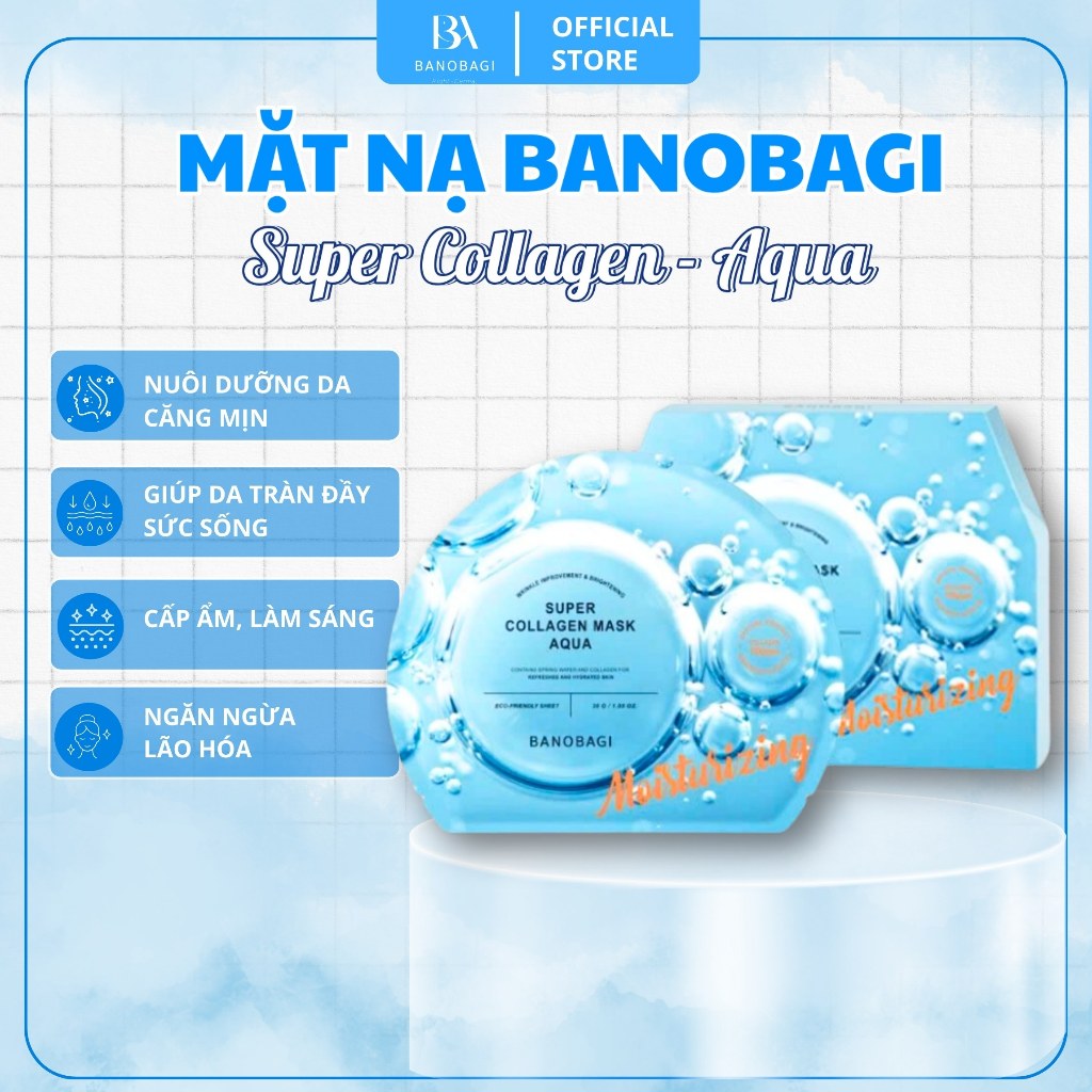 [LẺ 1 MIẾNG] Mặt Nạ Dưỡng Da, Chăm Sóc Da BANOBAGI SUPER COLLAGEN AQUA ...