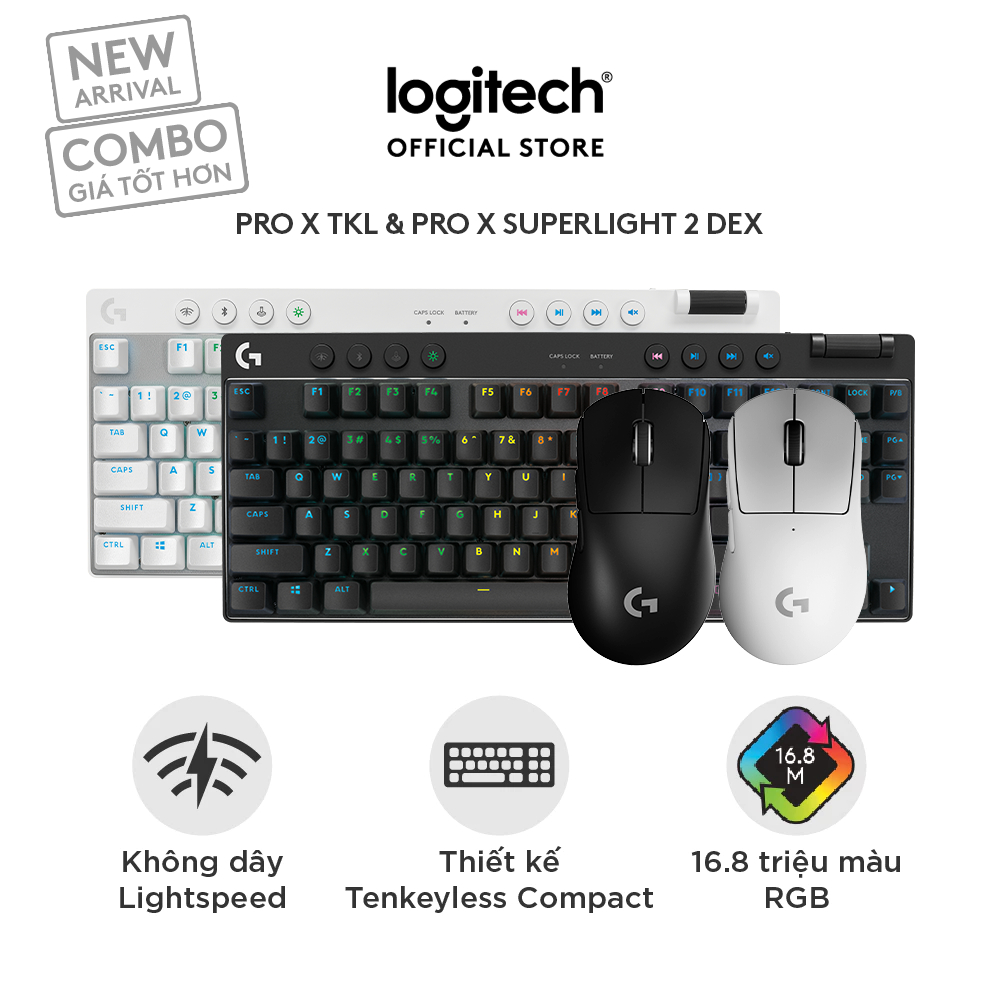 Combo Bàn phím Gaming Logitech G PRO X TKL LIGHTSPEED và Chuột Logitech ...