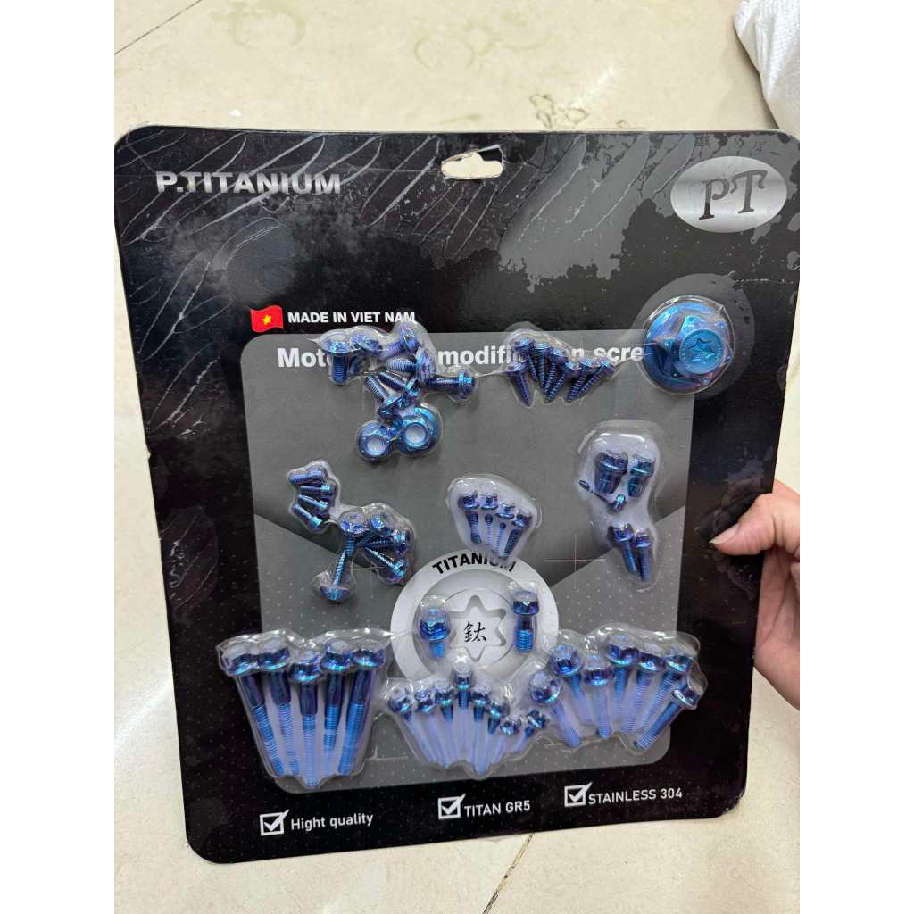 Full set ốc titanium GR5 cho Vespa / Full Set titanium bolt for Vespa ...