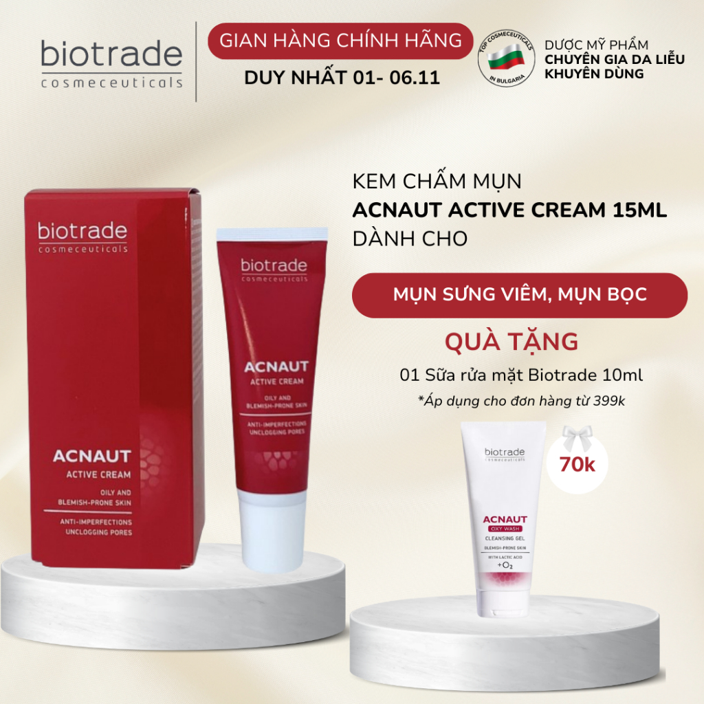 Kem chấm mụn Biotrade Acnaut Active Cream 15ml - BIOTRADE CHÍNH HÃNG ...