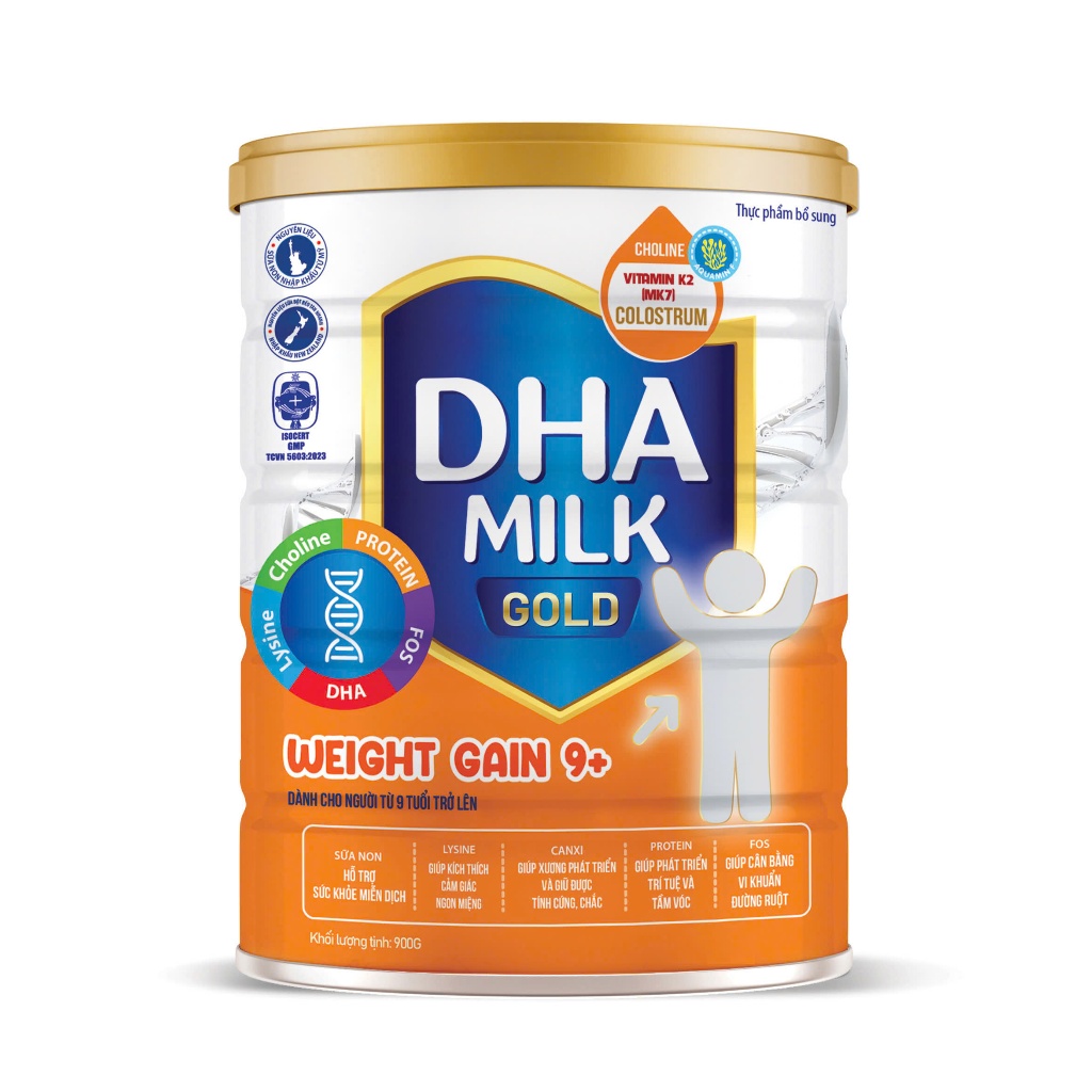 [Lon 850G] SỮA DHA MILK GOLD WEIGHT GAIN 9+ GIÚP TRẺ TĂNG CÂN, PHÁT ...