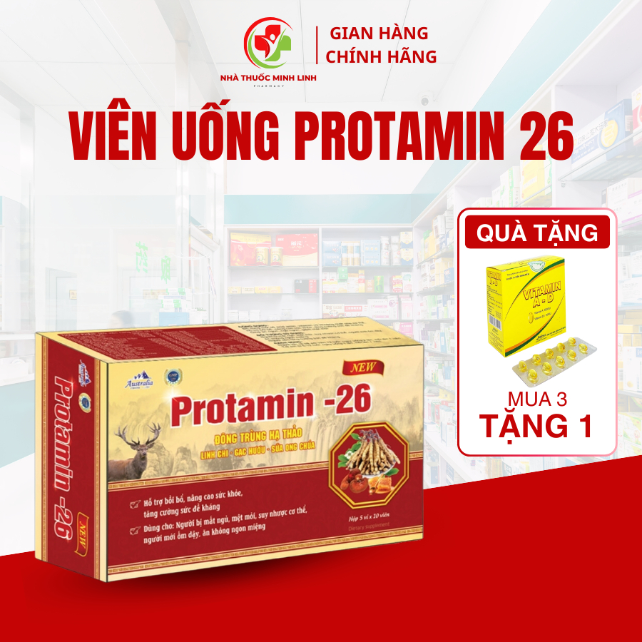 Viên uống Protamin 26, tổng hợp 26 loại vitamin giúp ăn ngủ ngon, tăng ...