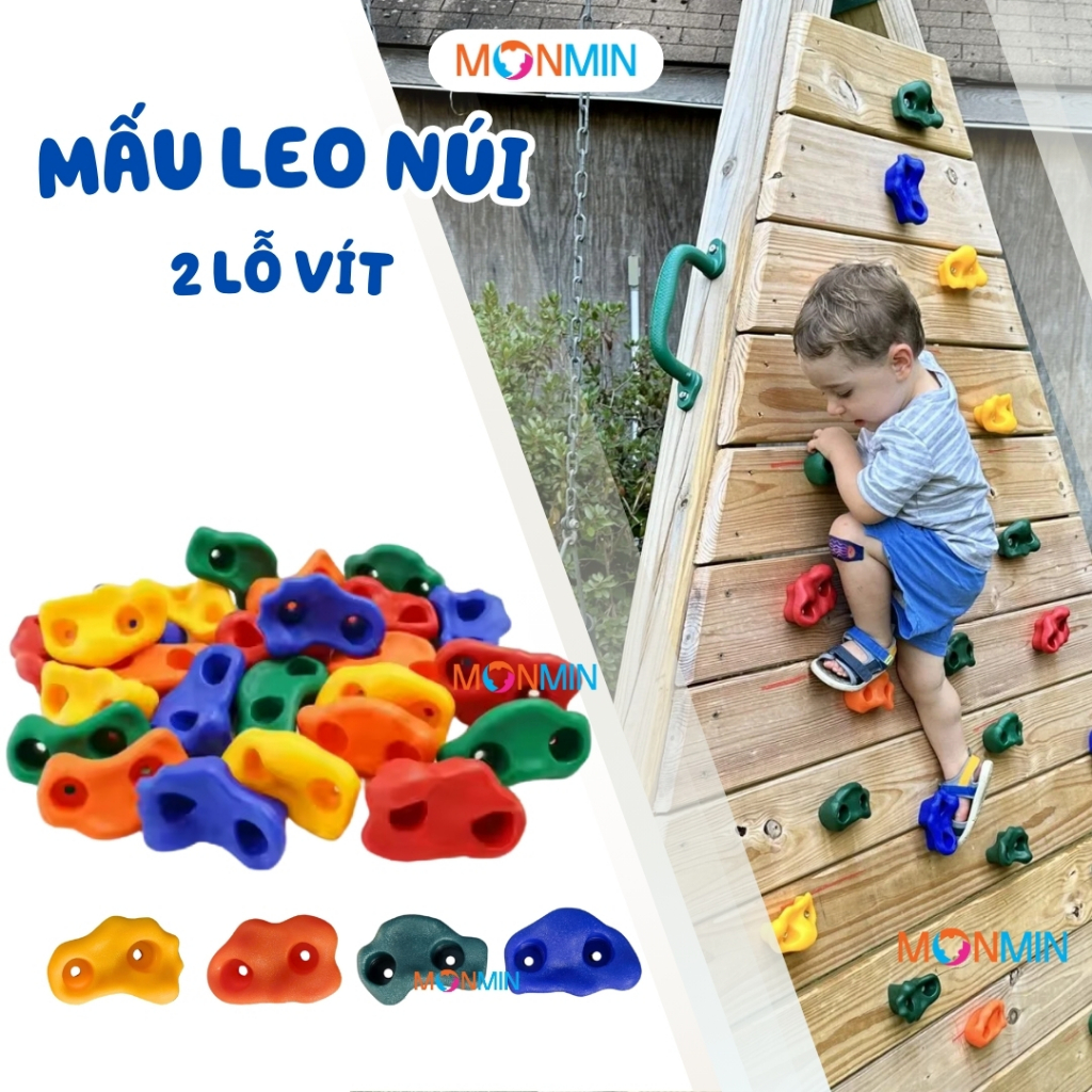 Mấu leo núi trẻ em ưu việt Monmin gắn tường trong nhà, ngoài trời loại ...