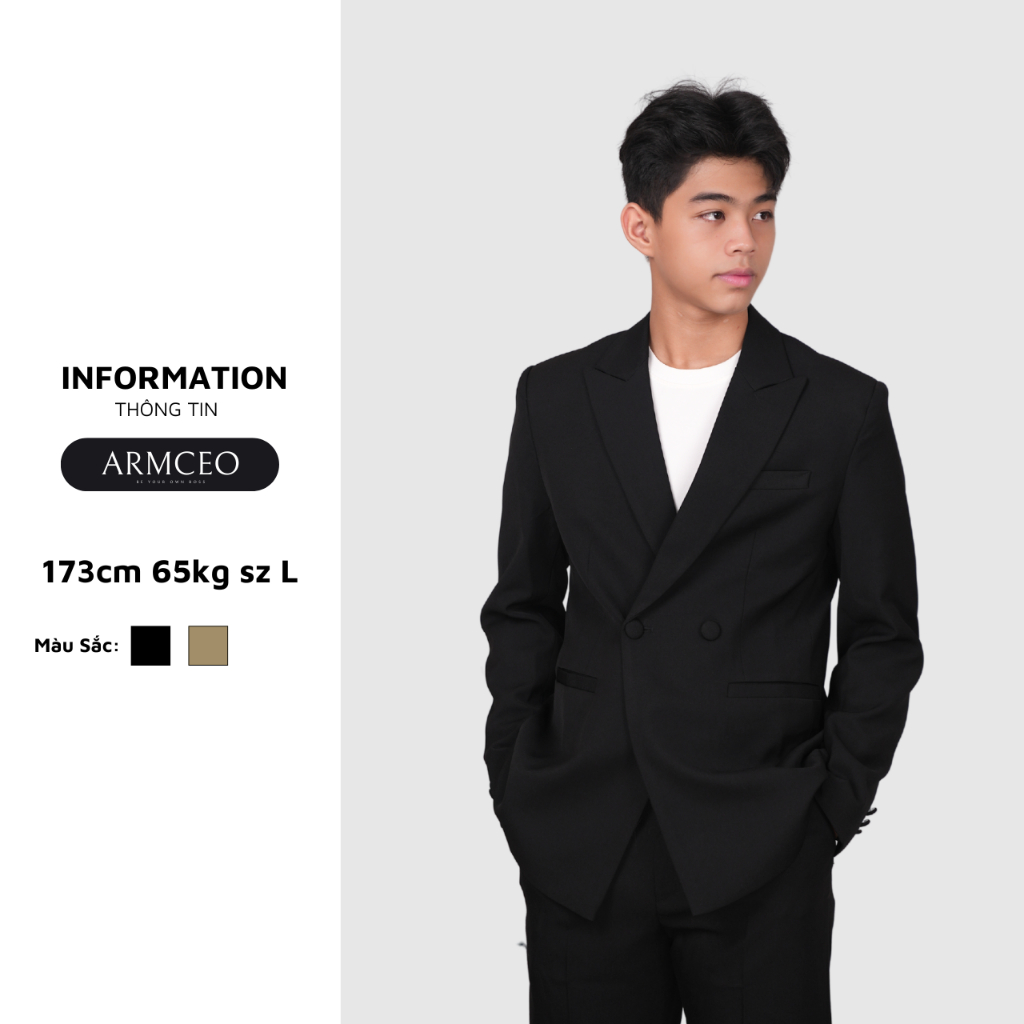 Áo khoác blazer ARMCEO 1 khuy phong cách Hàn Quốc -ARK05 | Shopee Việt Nam
