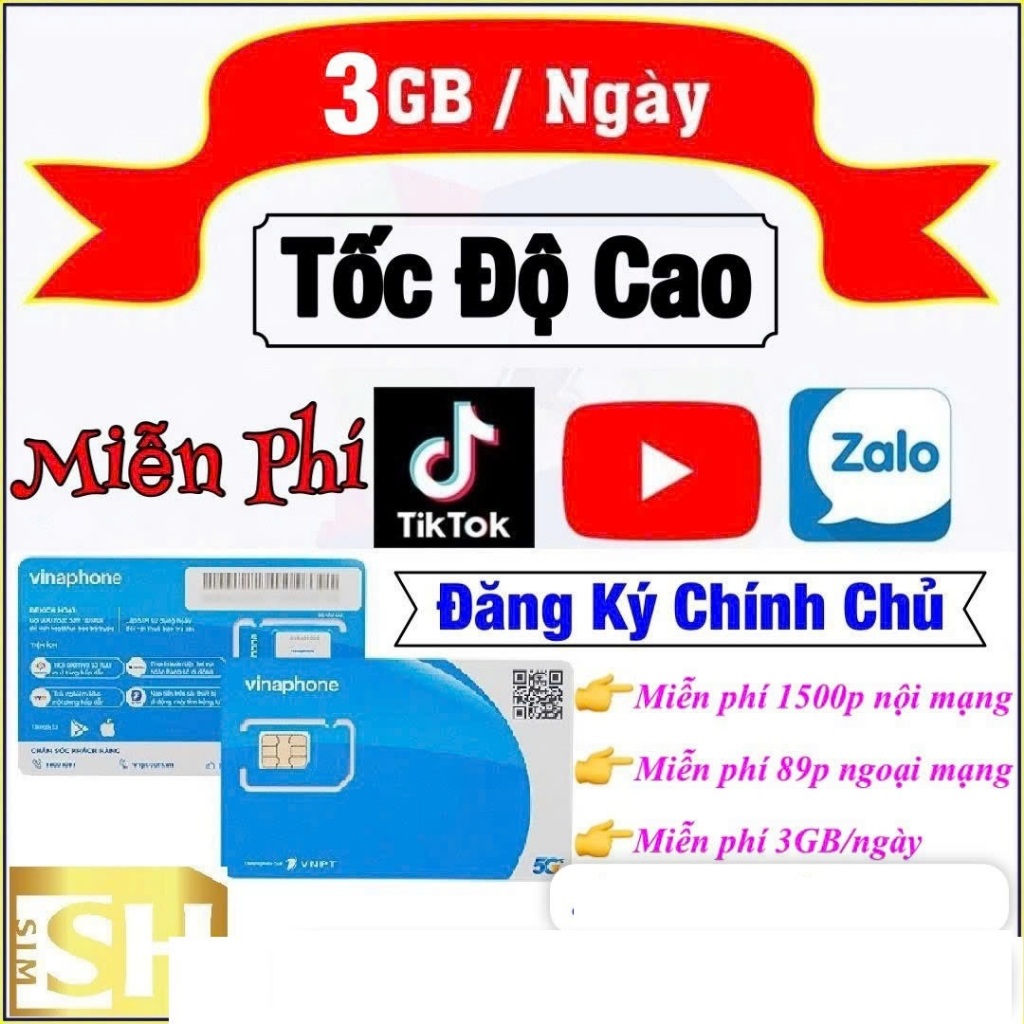 (Có Esim) Sim 5G Vinaphone 1Tỷ GB Youtube,Tiktok,Zalo tốc độ cao (16T) Big50Y D89Y U1500 D500 ...