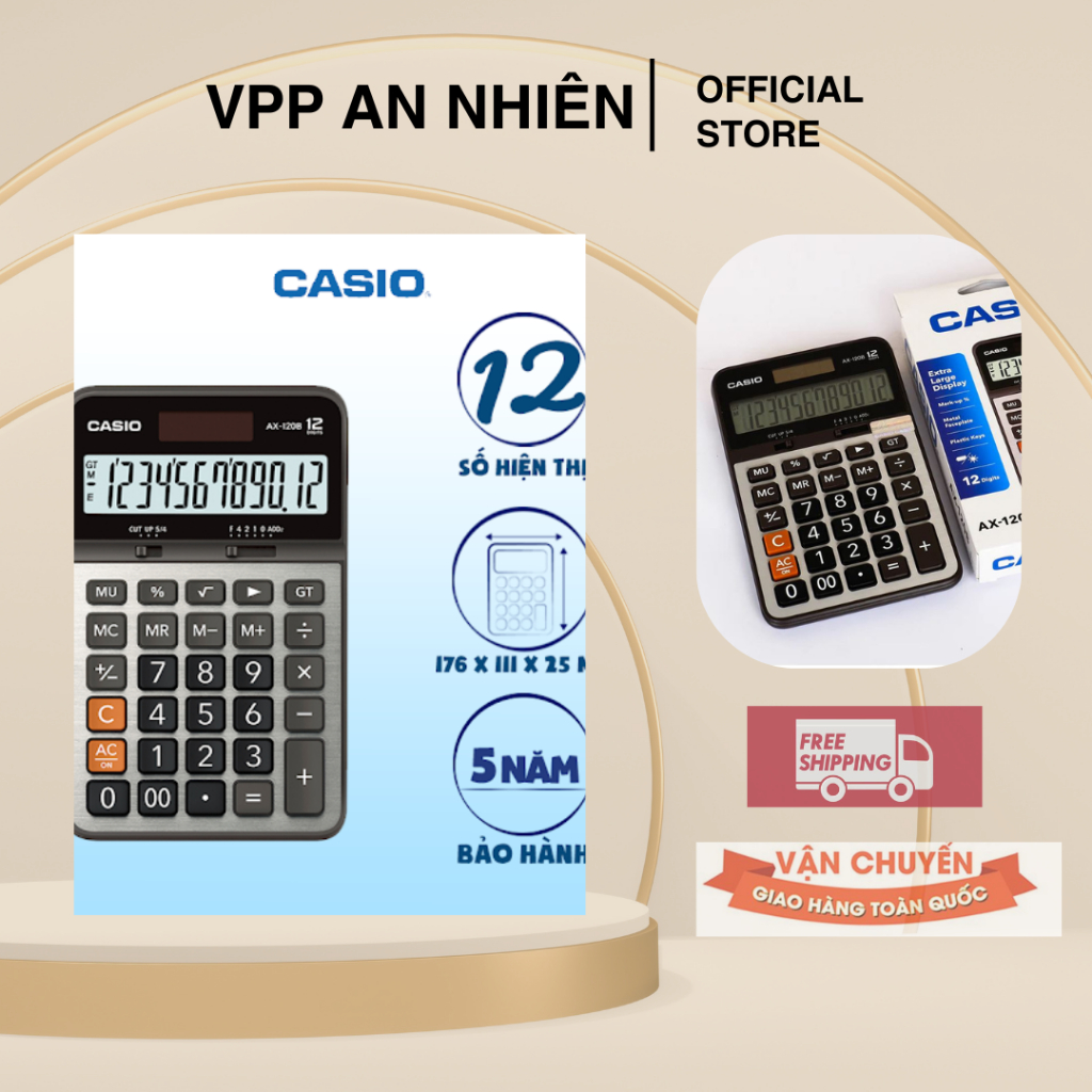 Máy Tính Casio AX 120B chính hãng bảo hành 2 năm | Shopee Việt Nam