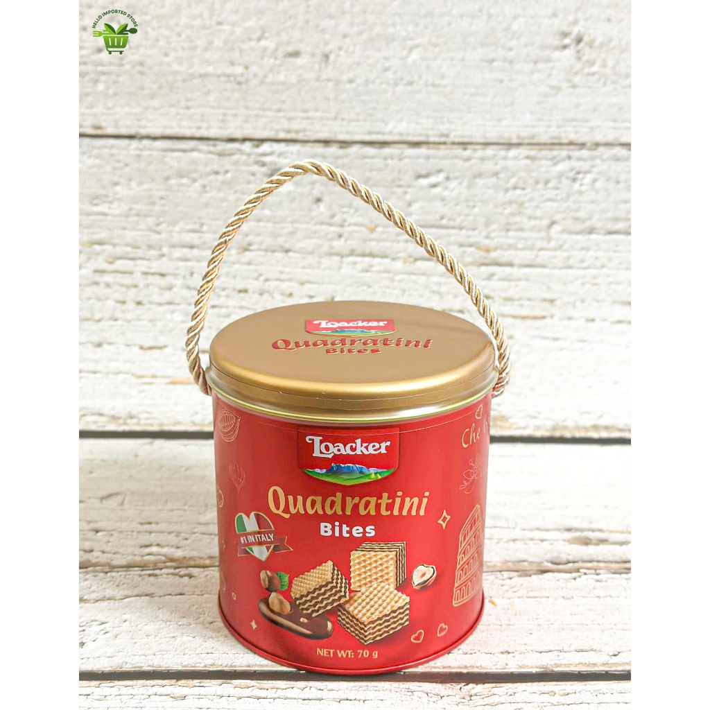 Bánh Xốp Loacker Quadratini Bites Hộp Thiếc Tròn 70g | Shopee Việt Nam
