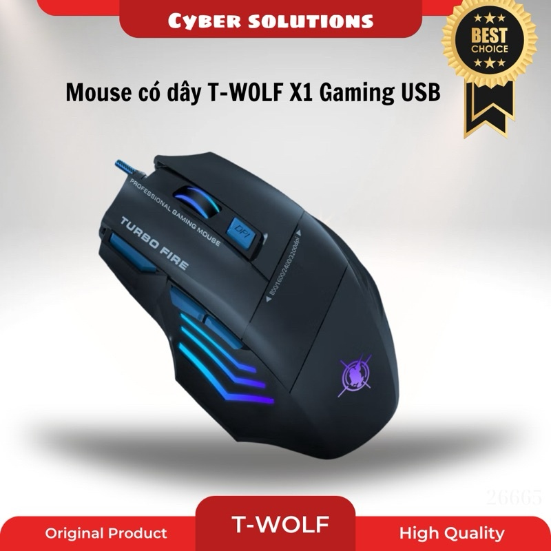 Mouse vi tính có dây T-WOLF X1 Gaming USB | Shopee Việt Nam