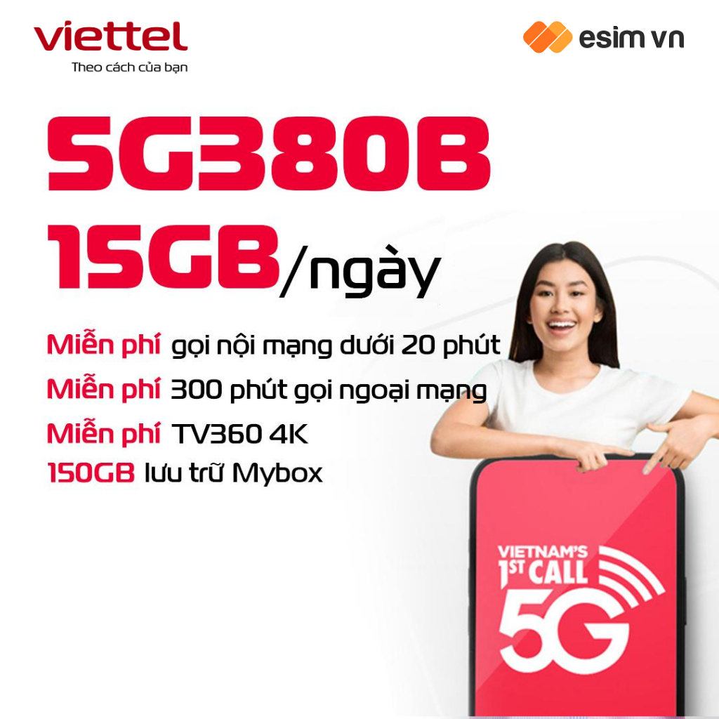 SIM 5G VIETTEL 5G380B - 5G480B Data 20GB/Ngày (600GB/Tháng). FREE 300P ...