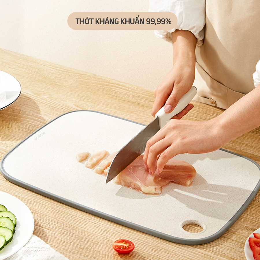Thớt Nhựa lúa mạch Ecoco ,Thớt Kháng Khuẩn Có Viền Cao Su Chống Trơn ...