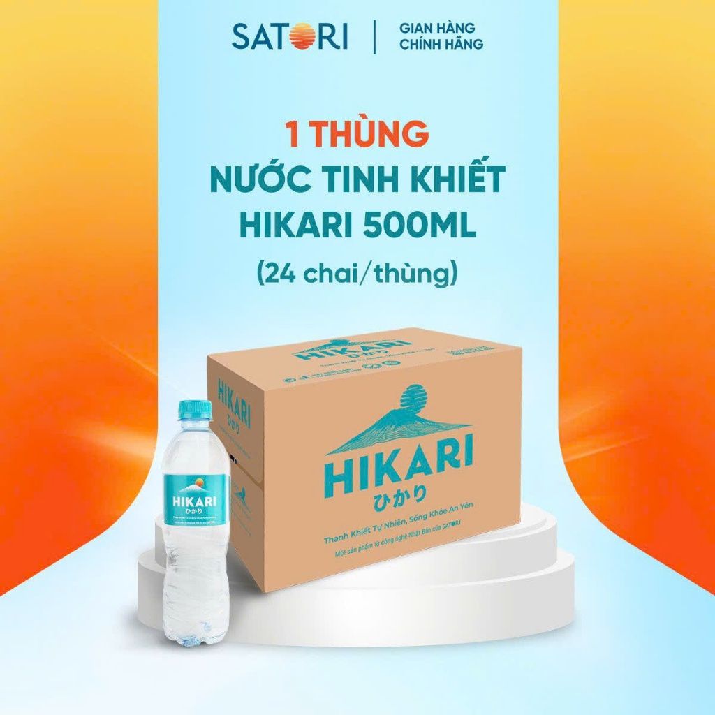 Thùng nước tinh khiết Hikari 24 chai (500ml/chai) | Shopee Việt Nam
