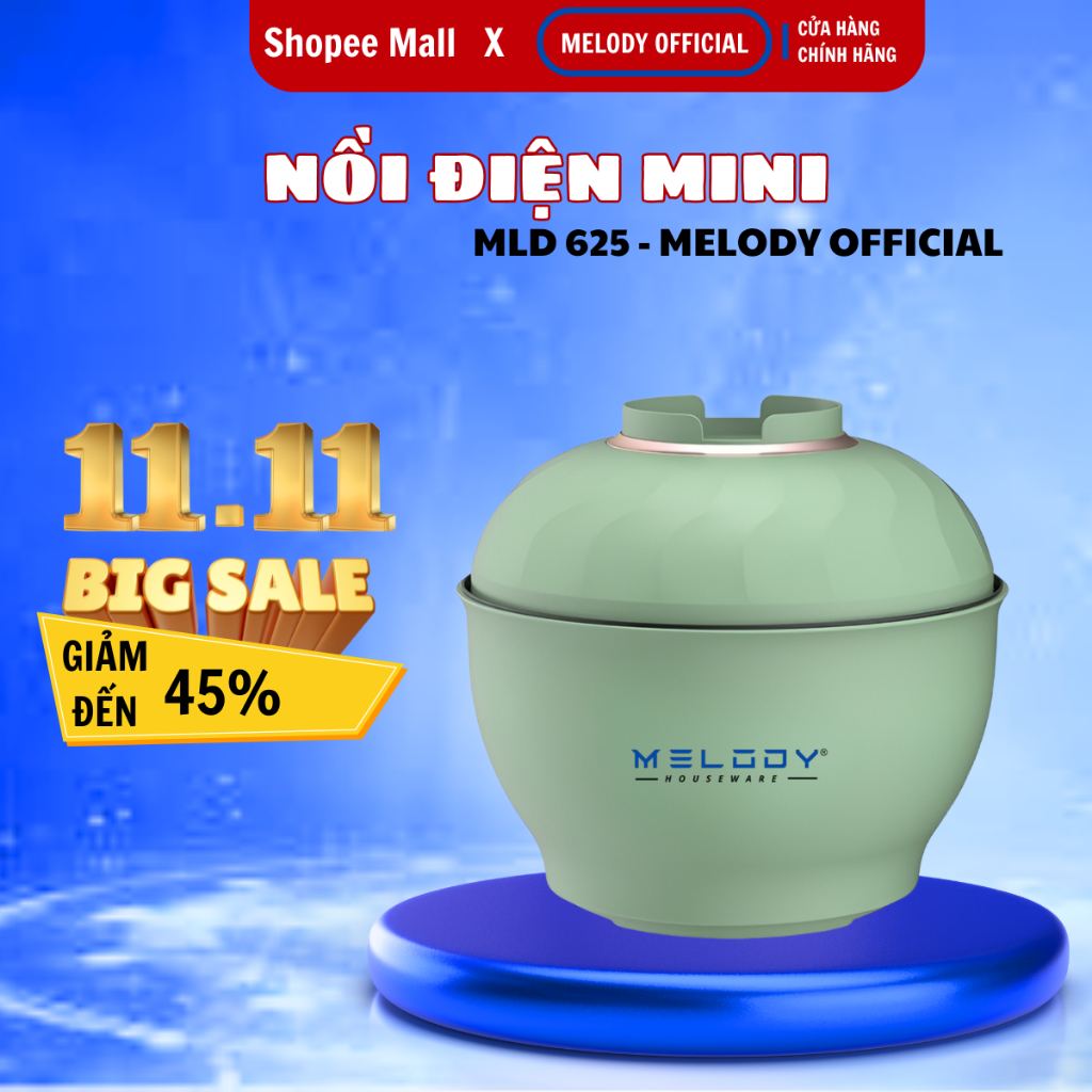 Nồi điện mini đa năng Melody MLD-625, Nồi điện văn phòng, công suất ...