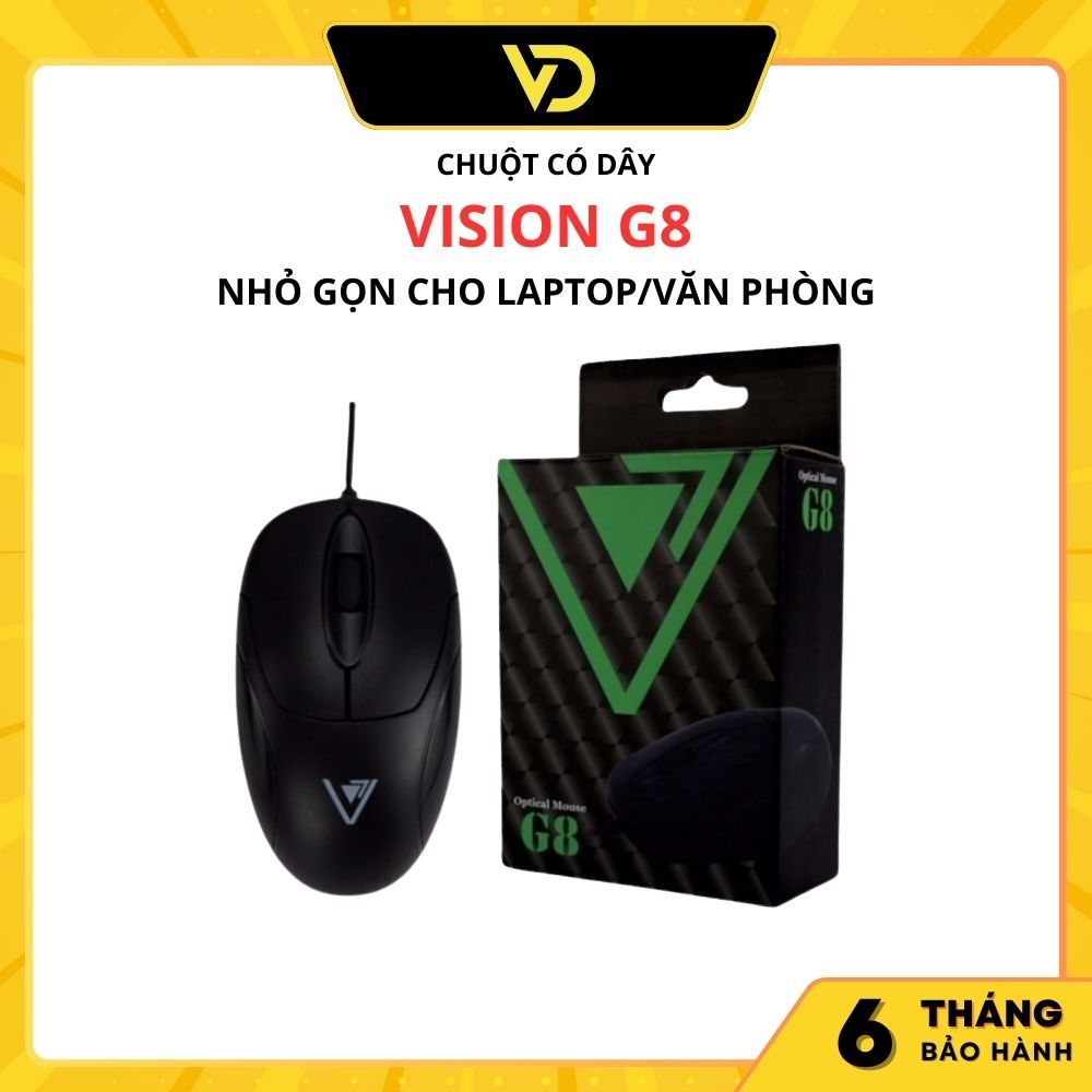 CHUỘT CÓ DÂY VISION G8 NHỎ GỌN CHO LAPTOP/ VĂN PHÒNG – HÀNG CHÍNH HÃNG ...