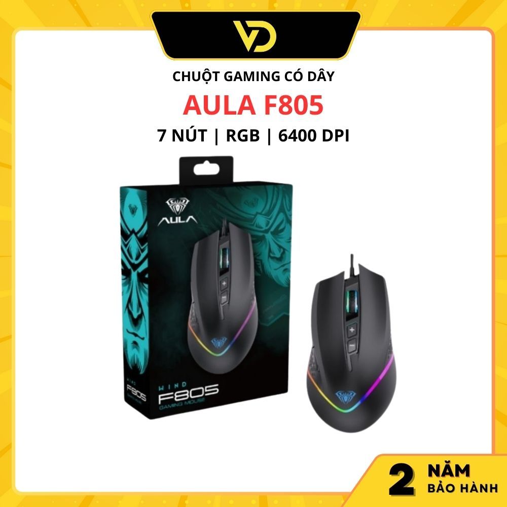 CHUỘT GAMING CÓ DÂY AULA F805 (7 NÚT/ RGB/ 6400 DPI/ CÓ DÂY) - HÀNG CHÍNH HÃNG | Shopee Việt Nam