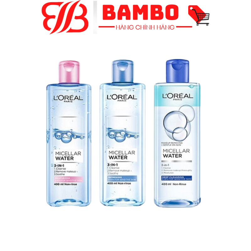 Nước tẩy trang làm sạch sâu 3in1 L’oreal Micellar Water 400ml | Shopee Việt Nam