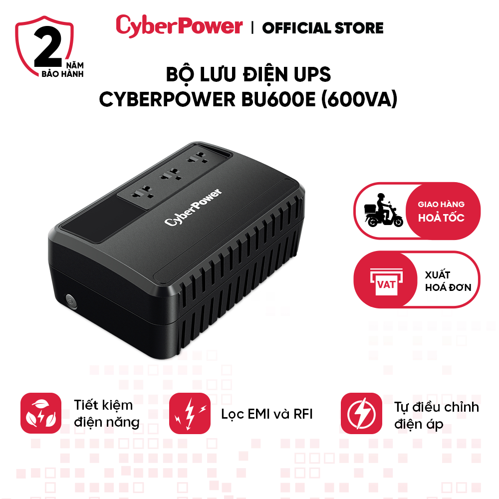 Bộ Lưu Điện UPS Cyberpower BU600E/BU650E (600VA) Công Suất 360W Tiết ...