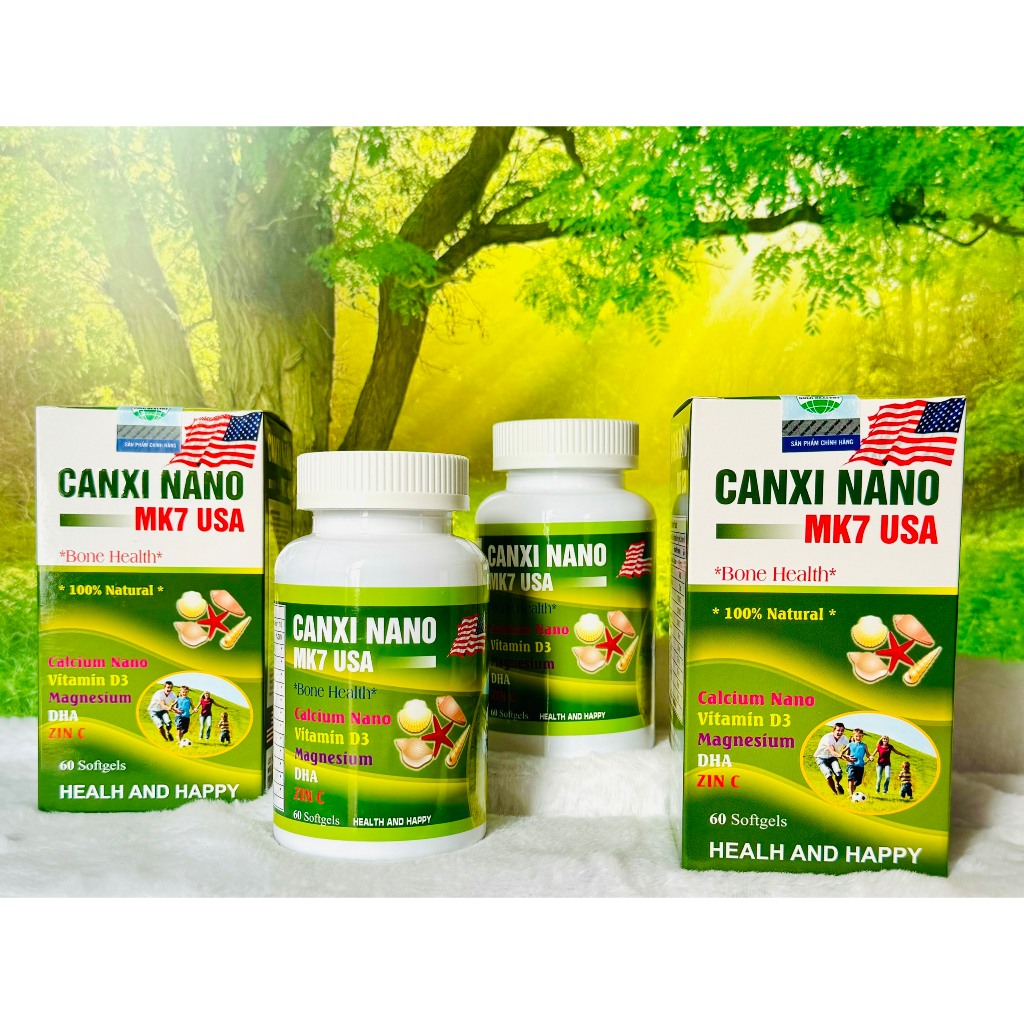 VIÊN UỐNG BỔ SUNG CANXI NANO MK7 USA, LỌ 60 VIÊN. GIÚP BÉ PHÁT TRIỂN CHIỀU CAO VÀ NGỪA LOÃNG ...