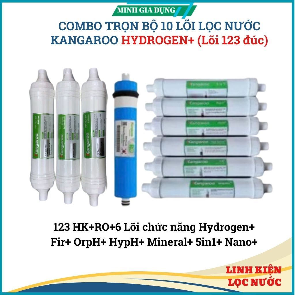 Combo Bộ 10 Lõi lọc nước đúc Kangaroo (hàng chính hãng) dùng cho các dòng máy Kangaroo Hydrogen ...