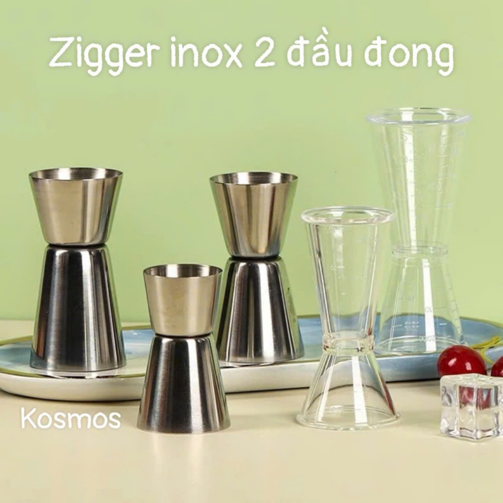 Zigger 2 đầu inox, Ly đong hai đầu pha chế, jigger nhựa đo lường ...
