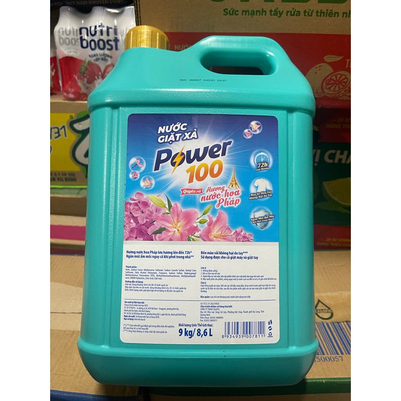 Combo 3 can nước giặt Power 100 tặng 1 chai NRC hương Bưởi Tây 750g ...